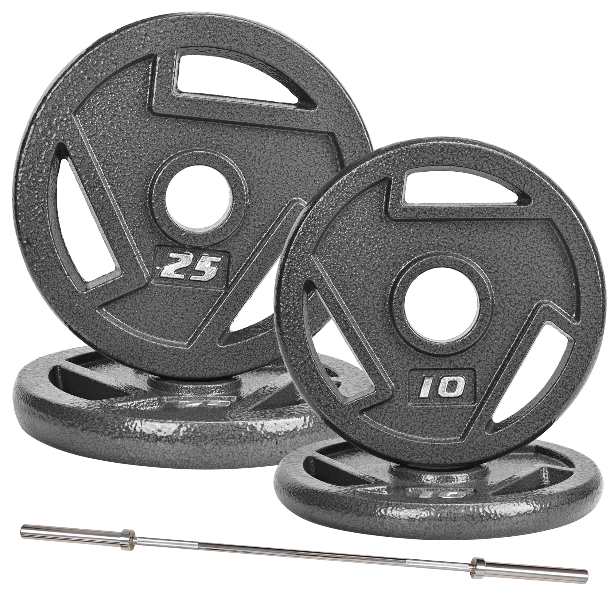 FlexWave 6FT Olympic Barbell Weight Set with 70–160LB 3-Hole Cast Iron ...