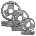 FlexWave 70LB Olympic 2" Cast Iron 3-Grip Weight Plates Set, Light Gray ...