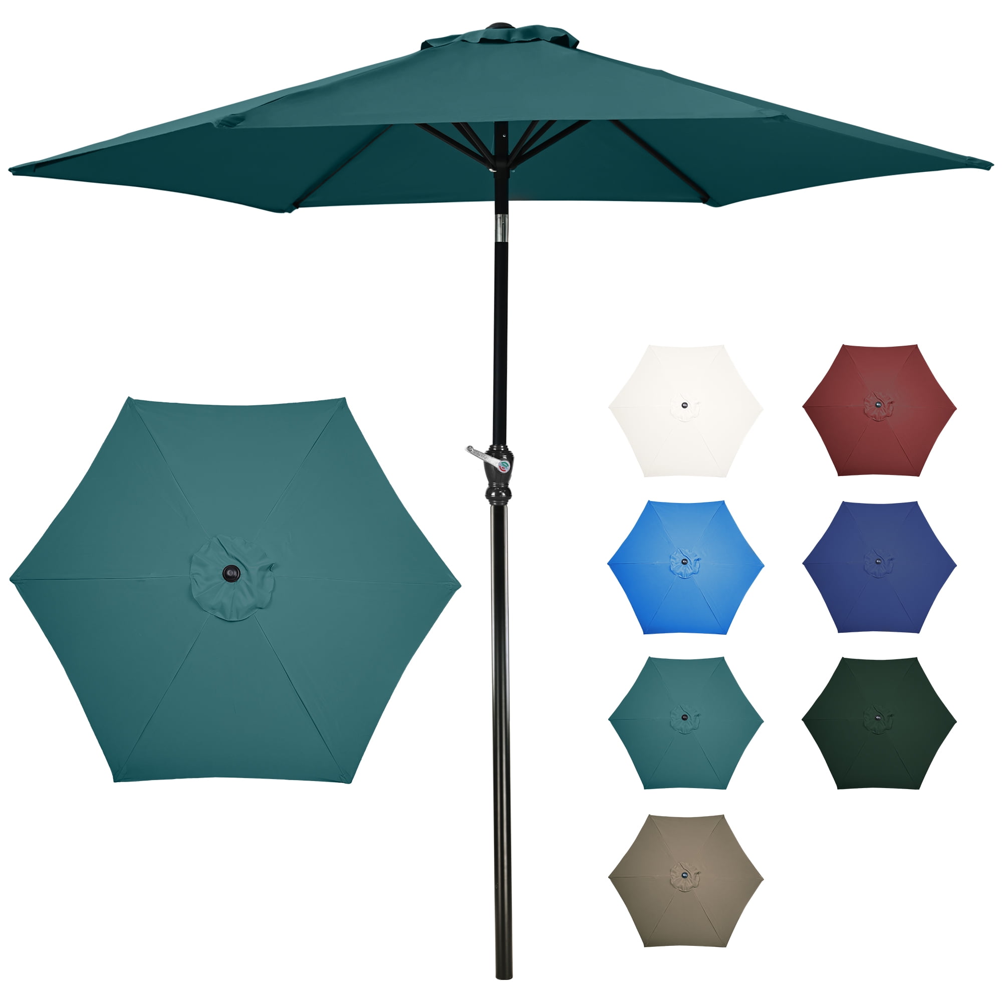 FlexWave 9FT Outdoor Market Patio Umbrella, UV-Resistant Sunshade，with ...