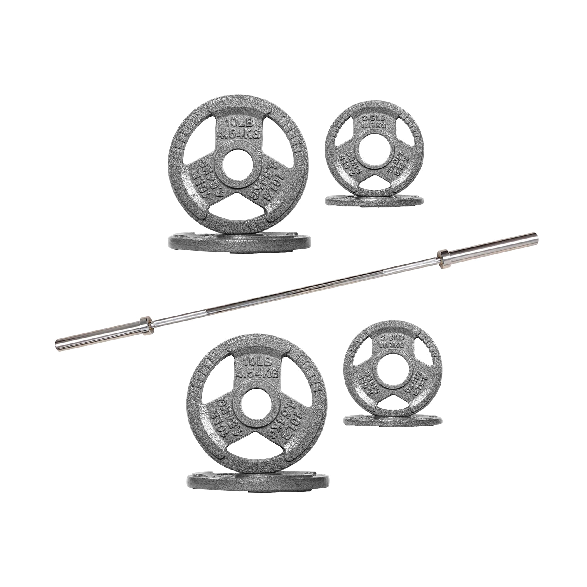 FlexWave Cast Iron Barbell Set, 50-170 LBS Weight Plates with 6FT or ...
