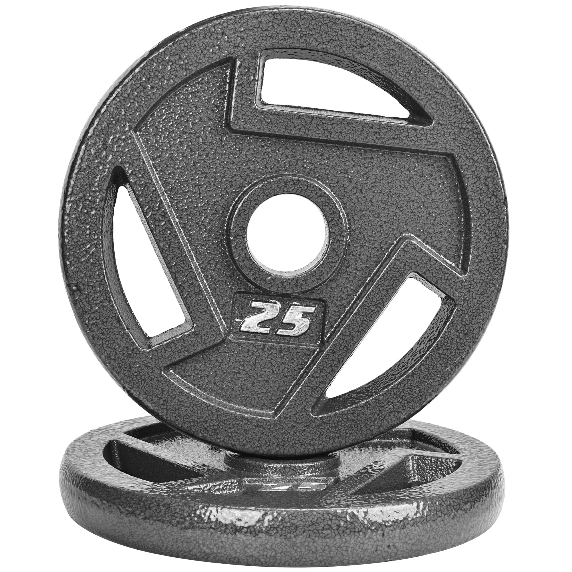 FlexWave Cast Iron Weight Plates, 2" Center Hole, Pair Set with 3-Grip ...