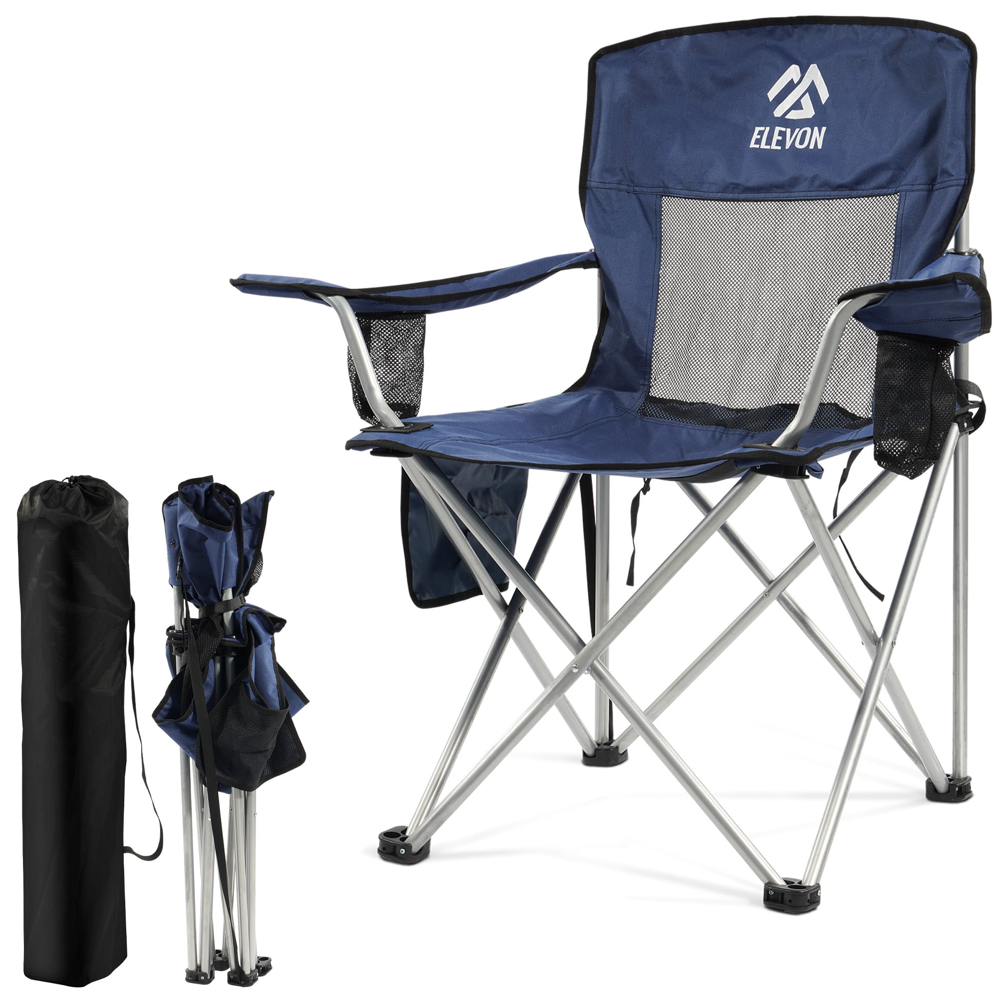 FlexWave Folding Camp Chair，Portable Outdoor Chair，with Cup Holder ...