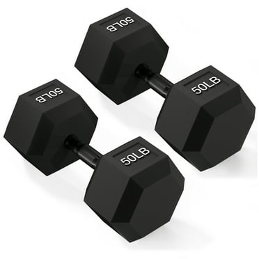 Rubber Encased Hex Dumbbell Set with Rack, 5-20LB or 5-25LB Hand ...