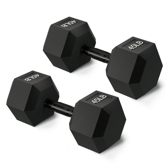Heavy-Duty Hex Dumbbell Set (110-550LB) - Rubber Coated, Non-Roll Iron ...