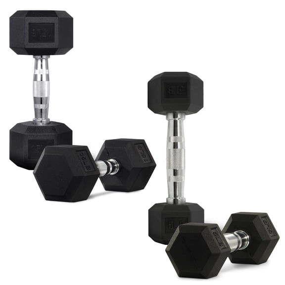 Yes4All Hex Dumbbell Rubber Grip - Premium heavy weight Dumbbell ...