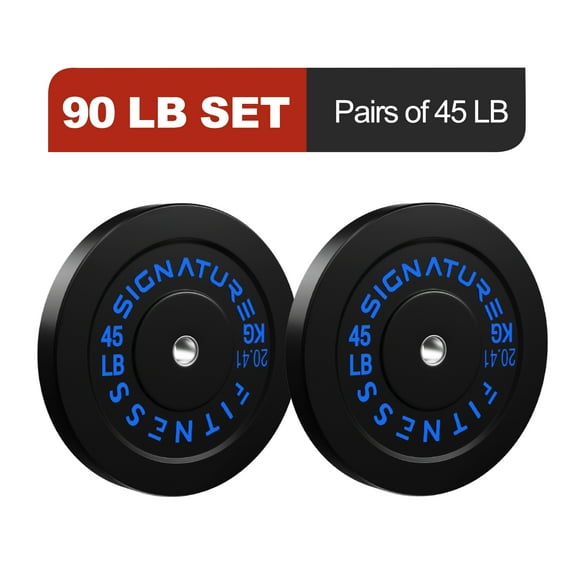 FlexWave Olympic Rubber Bumper Plates Set, 2-Inch Weight Plates, 20LB ...