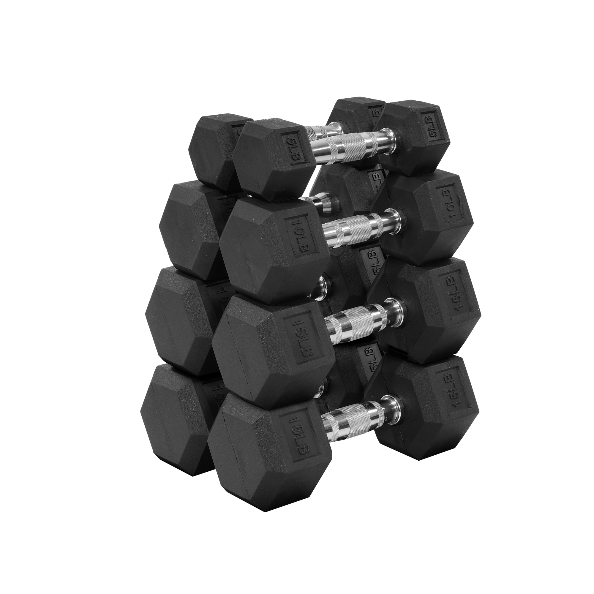 FlexWave Rubber Encased Hex Dumbbell Set – 70LB/80LB/90LB/110LB/120LB ...