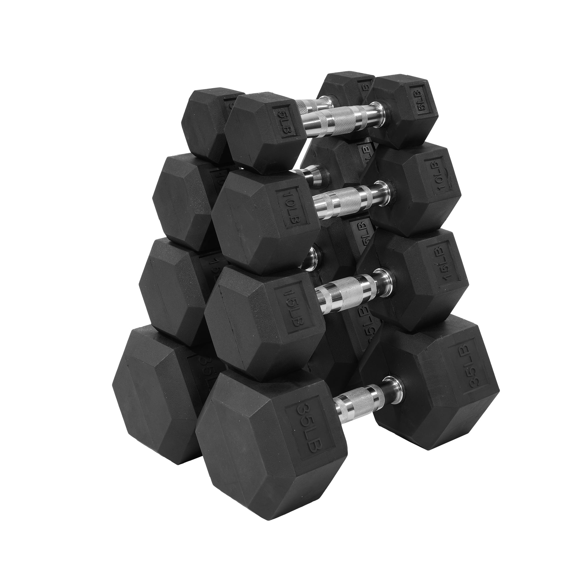 Flexwave Strength Training Dumbbells, Solid Cast Iron, Rubber Encased ...
