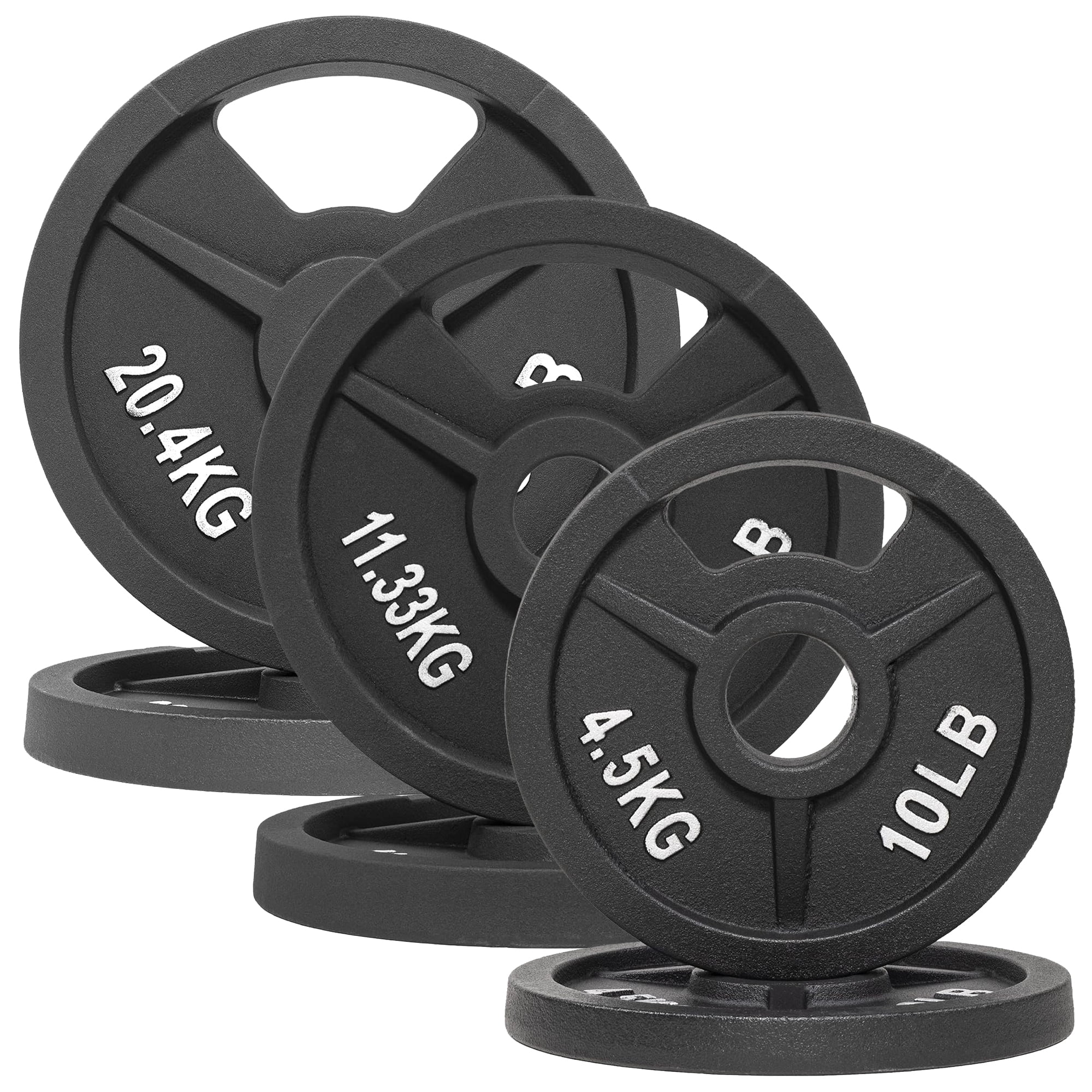 FlexWave Solid Cast Iron Black Glaze Olympic Plate, Rust-Proof Double ...
