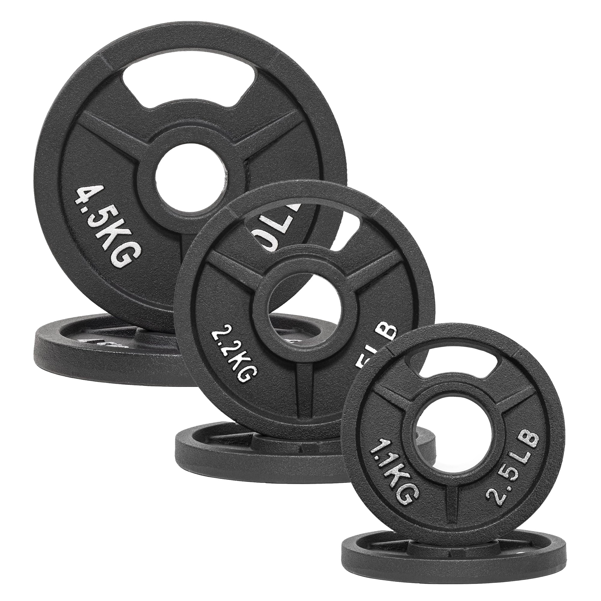 FlexWave Solid Cast Iron Black Glaze Olympic Plate, Rust-Proof Double ...