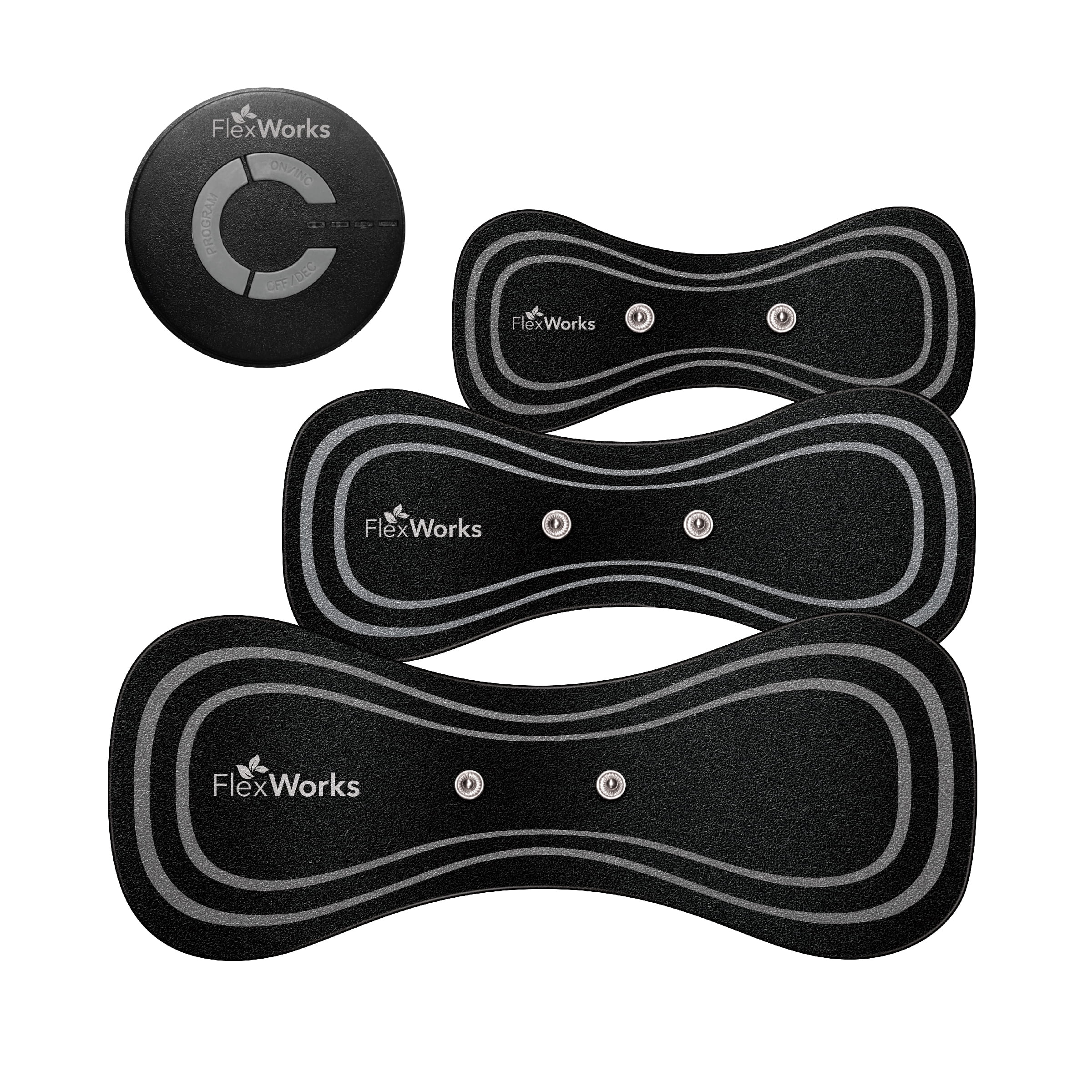 FlexWorks Electro Pulse Wireless Massager with 3 Pack of Reusable Self ...