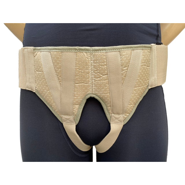 FlexaMed Double Sided Inguinal Hernia Groin Belt with Compression Pads Beige Small - Walmart.com