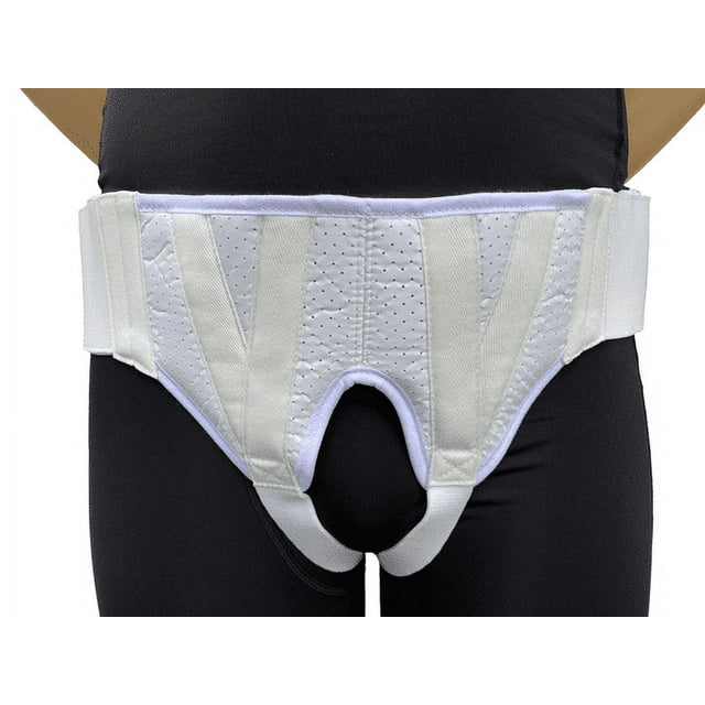 FlexaMed Double Sided Inguinal Hernia Groin Belt with Compression Pads White Large - Walmart.com
