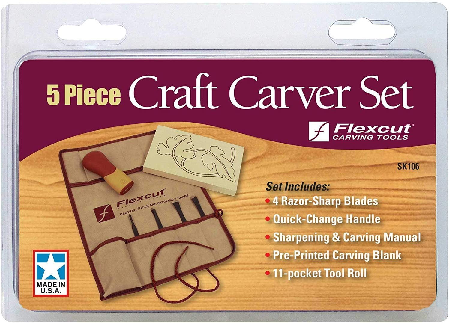 Flexcut Carving Tools, Craft Carver Set, 4 Carving Blades and ABS ...