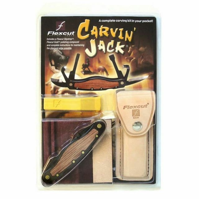 Flexcut Left-Handed Carvin' Jack, Folding Multi-Tool for Woodcarving, 4 ...