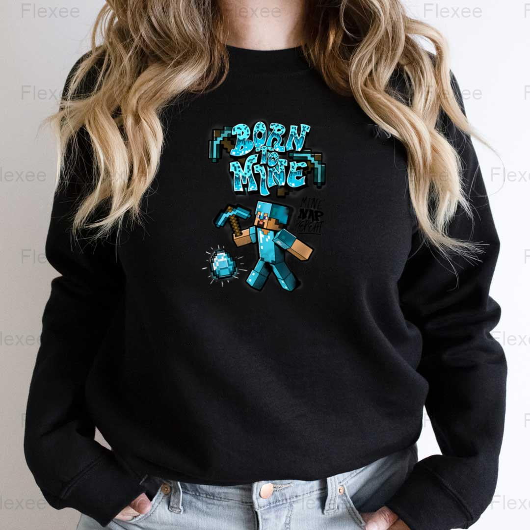 Flexee08 Minecraft Steve Diamond Armor Born To Mine Graphic Design ...