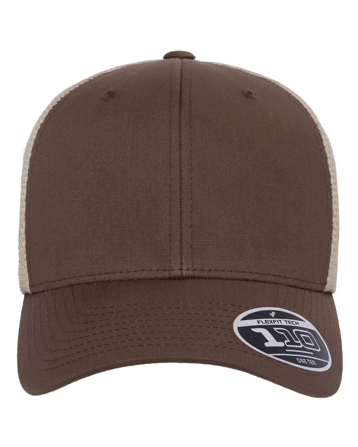 Flexfit - 110 Mesh-Back Cap - 110M - Brown/ Khaki - Size: Adjustable ...