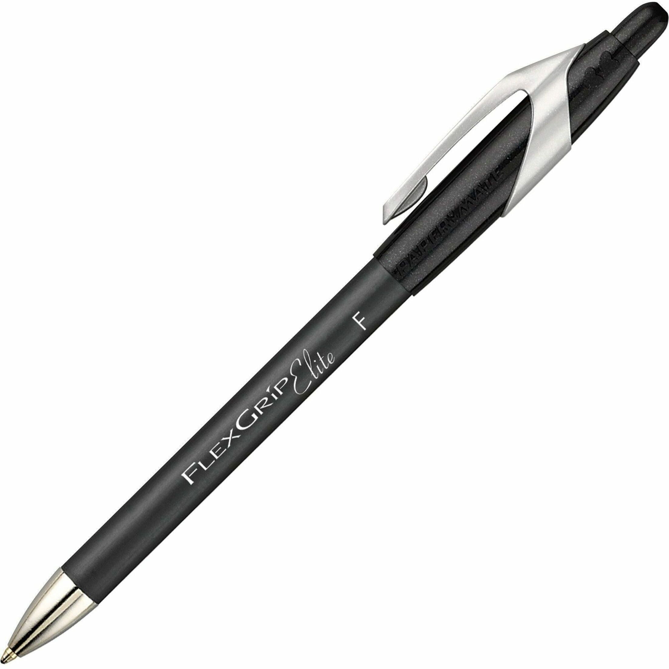 Paper Mate FlexGrip Elite Retractable Ballpoint Pen, Fine 0.8mm, Black ...