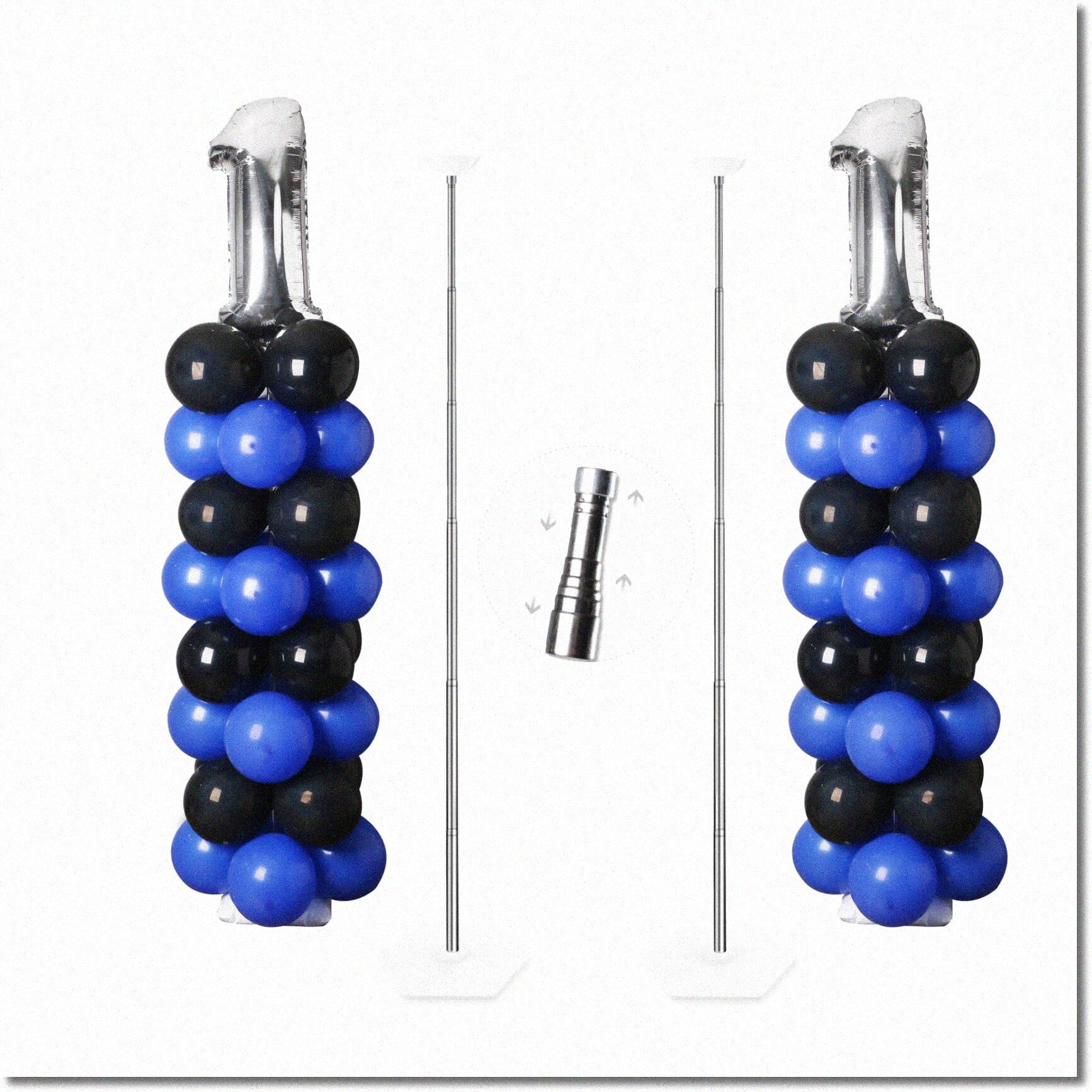 Flexi-Height Balloon Tower Kit - 2 Pack of Adjustable Metal Stands for ...