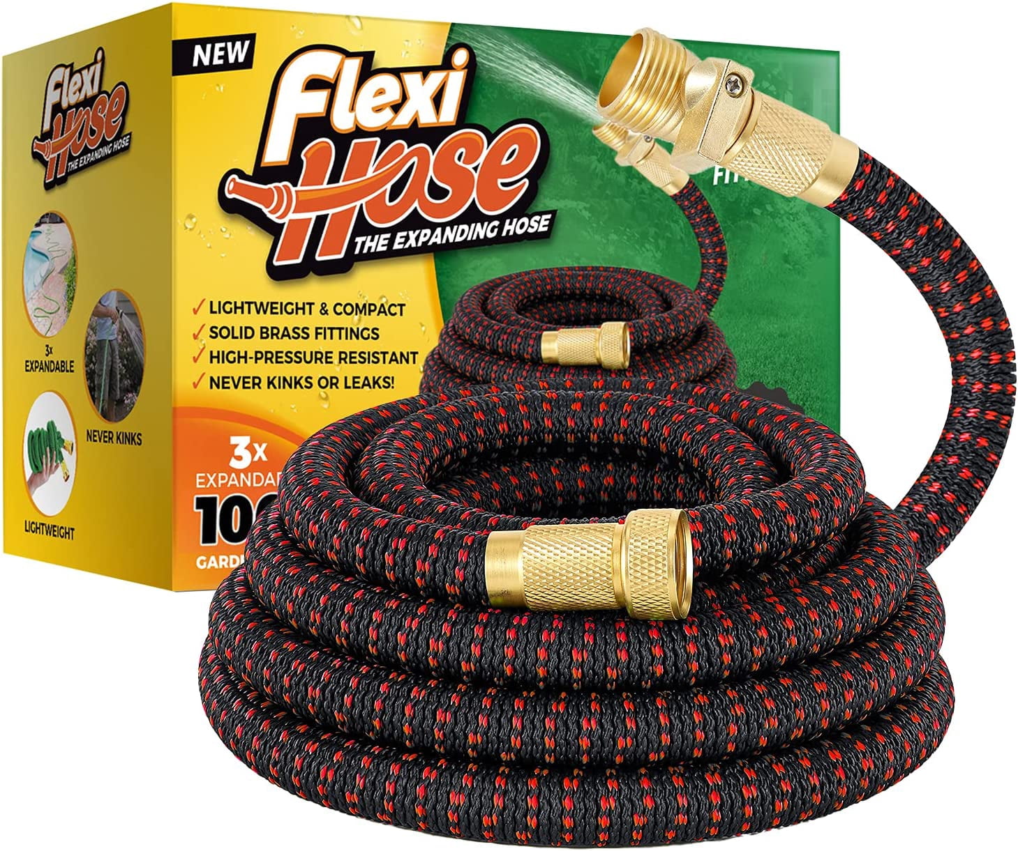 Flexi Hose Lightweight Expandable Garden Hose, Lightweight & No-Kink ...