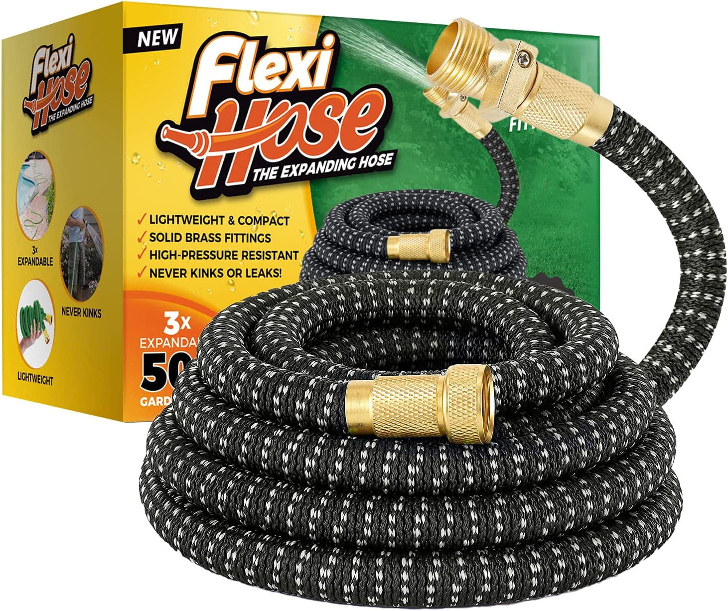Flexi Hose Lightweight Expandable Garden Hose, Lightweight & No-Kink ...