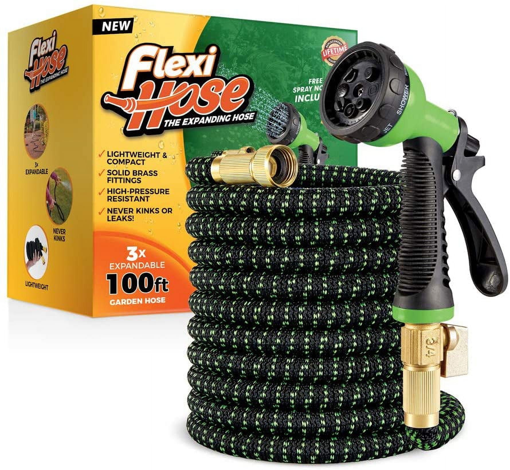 Flexi Hose Lightweight Expandable Garden Hose | No-Kink Flexibility ...