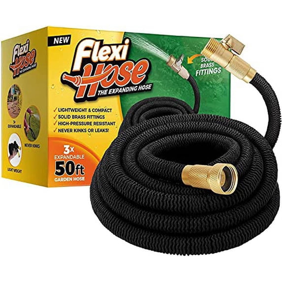 Flexi Hose 50 FT Expandable Garden Hose with Extra Strength and 3/4 ...