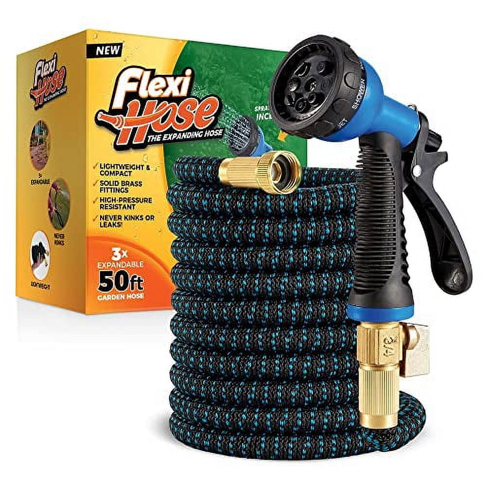 Flexi Hose Lightweight Water Duty Expandable Garden Hose with 8 ...