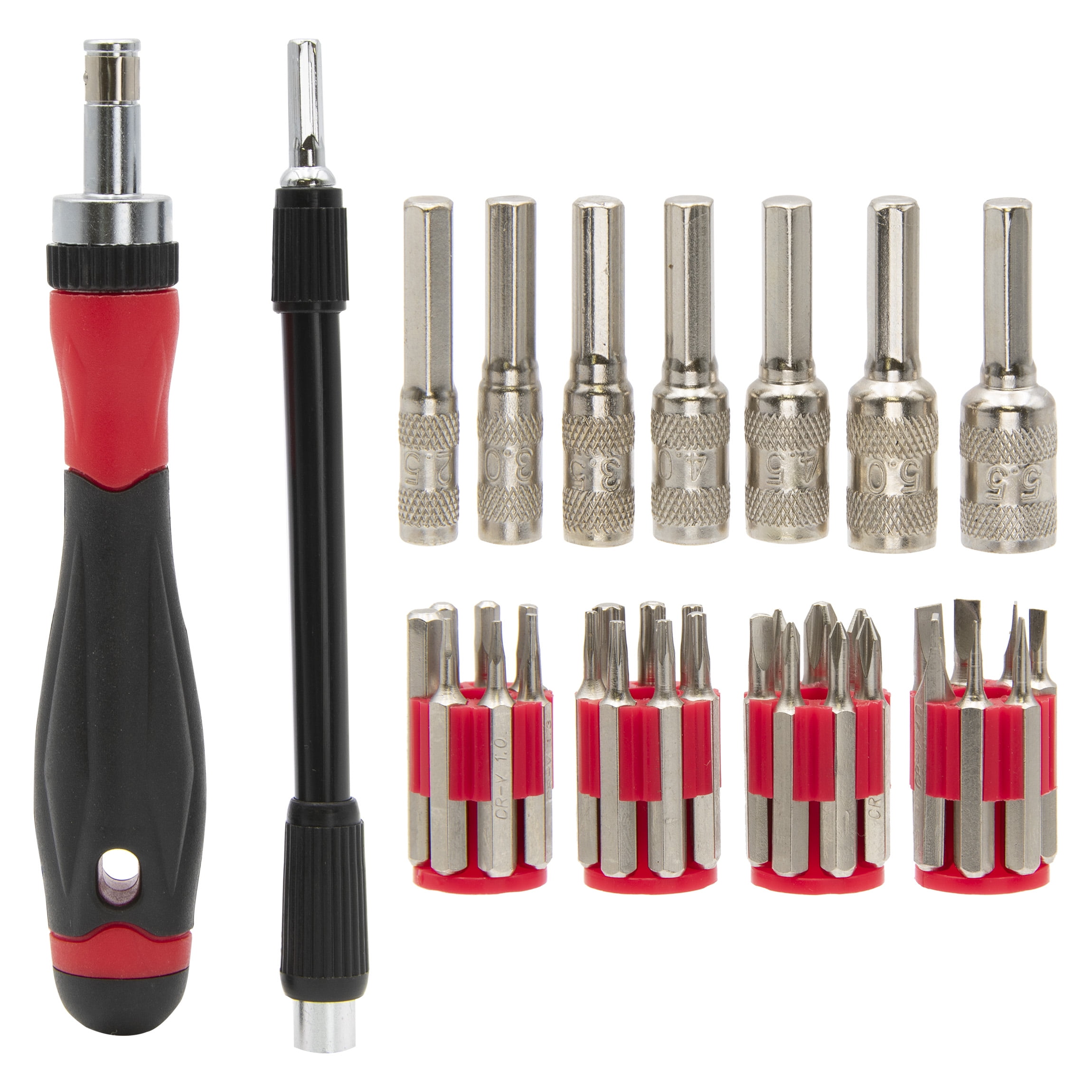 Flexi Precision 37 PC Screwdriver and Mini Socket Tool Set in Red/Black ...