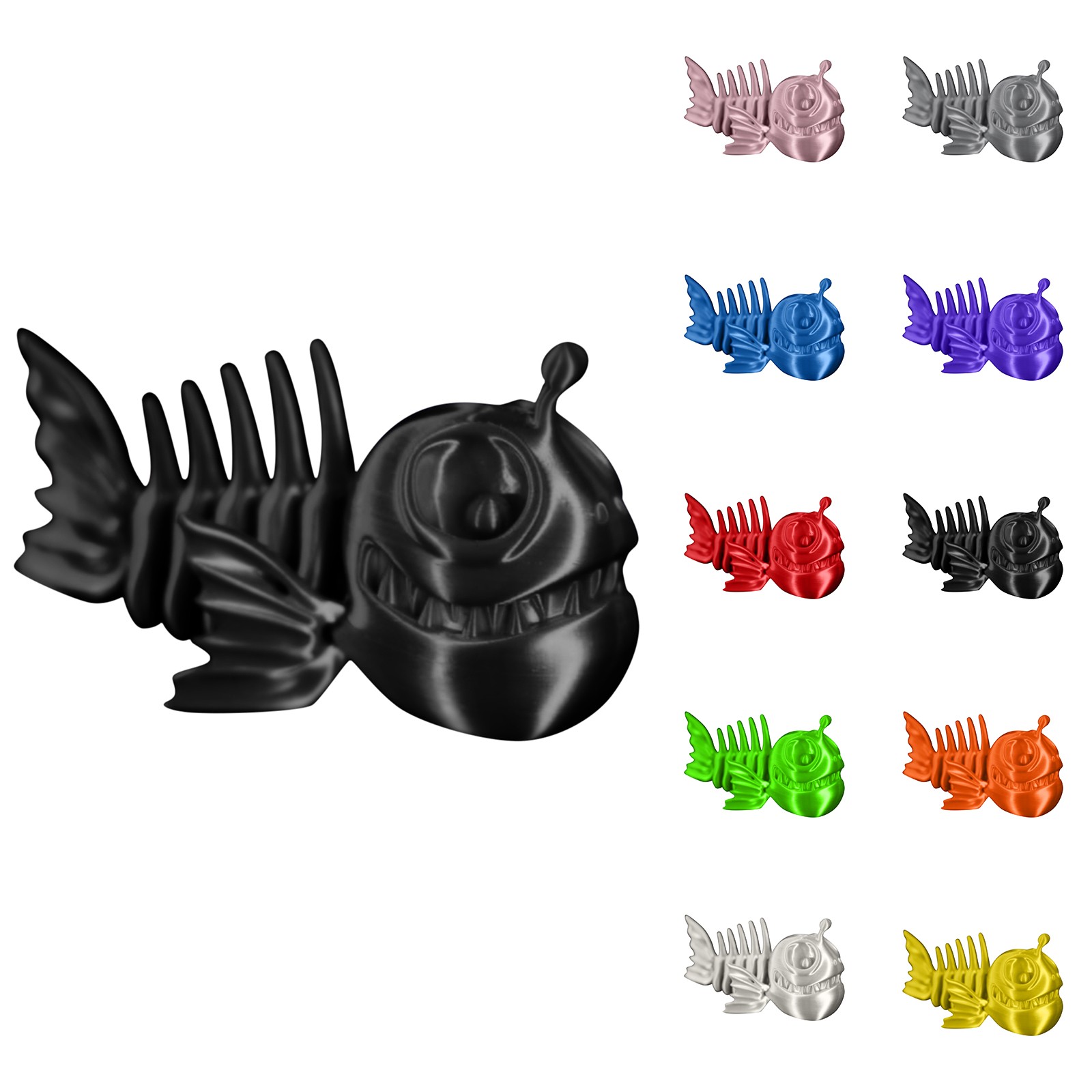 Flexi Skeleton Angler Fish 3D Printed Action Figure丨Skeleton Angler ...