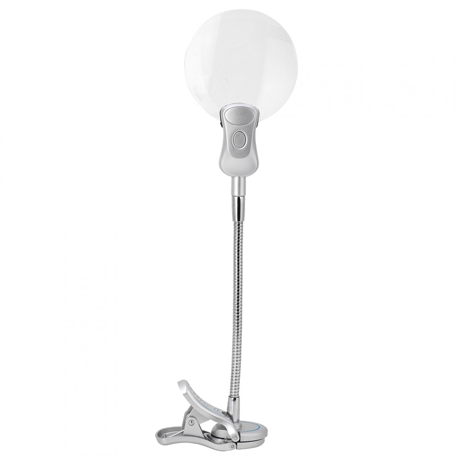 FlexiClip Desk Clamp Magnifier with LED Lights and Adjustable ...
