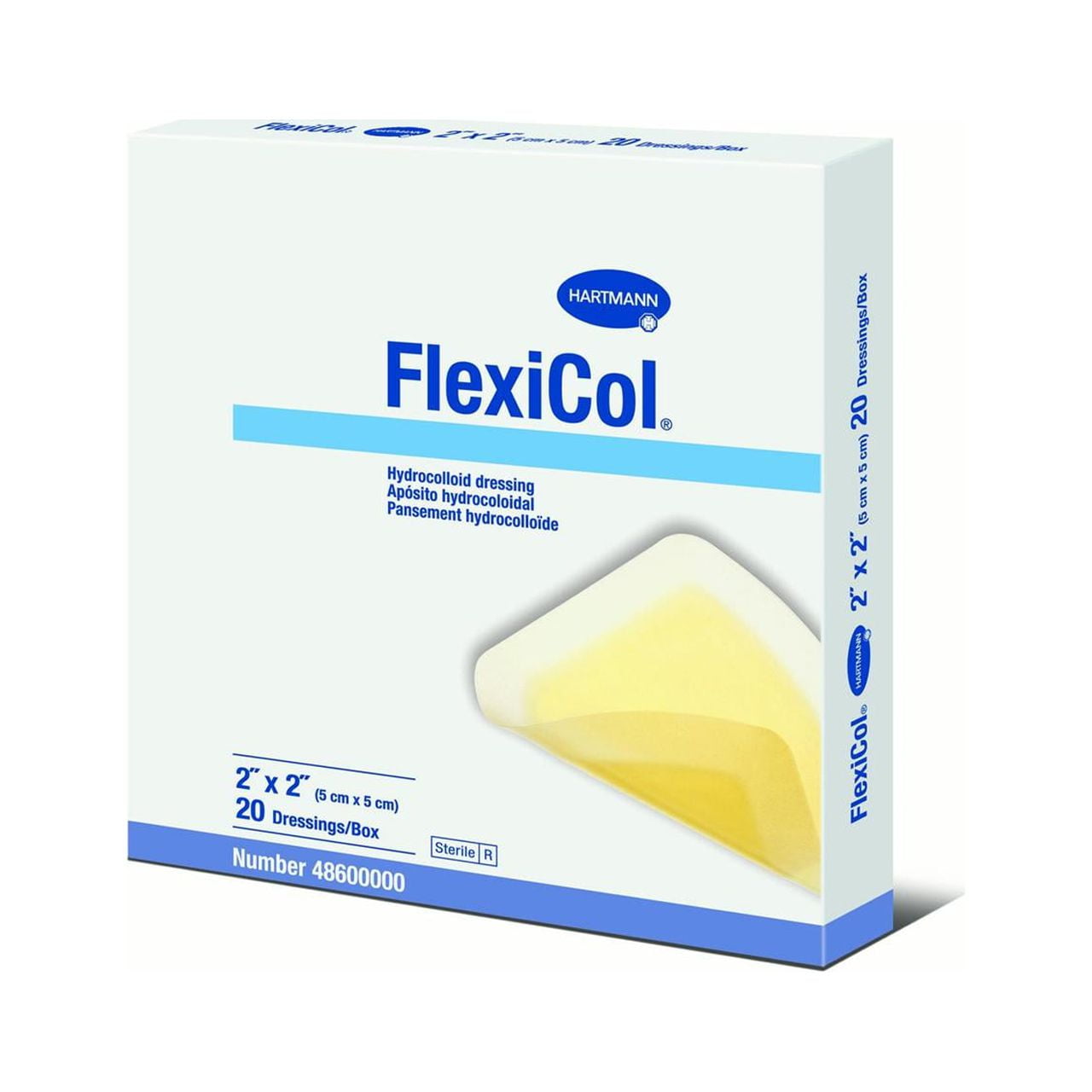 FlexiCol Hydrocolloid Dressing 4 X 4 Inch Square Sterile, 48610000 ...