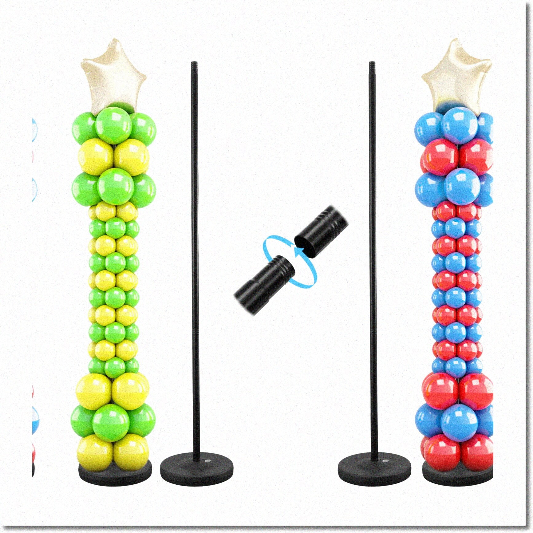 FlexiPillar Balloon Stand Kit - Adjustable Metal Pillar Set of 2 for ...