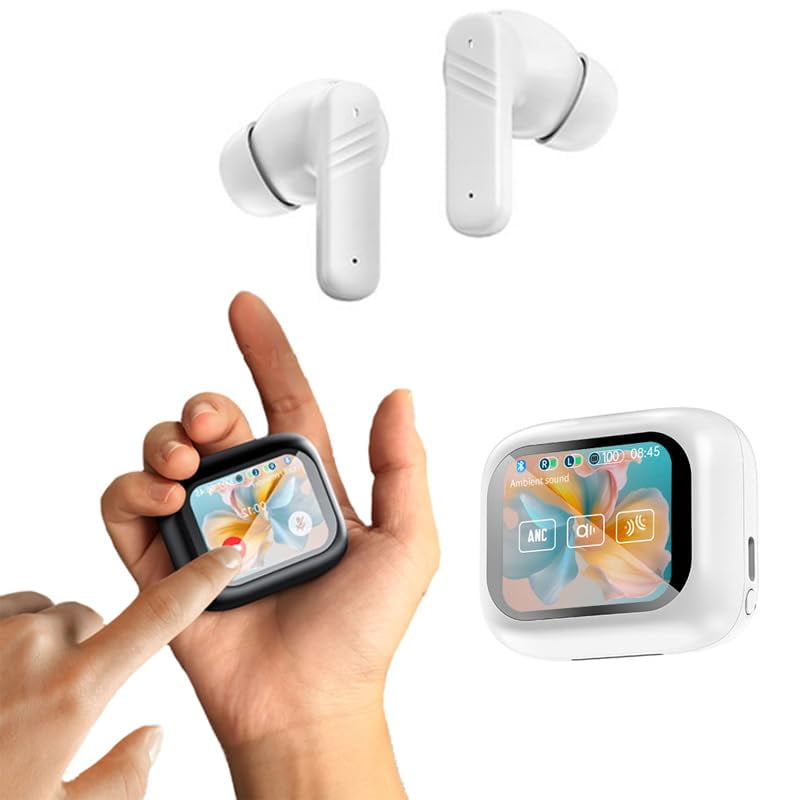 FlexiSpaceUS Touch Screen ANC Earbuds Wireless Headphones with Led ...