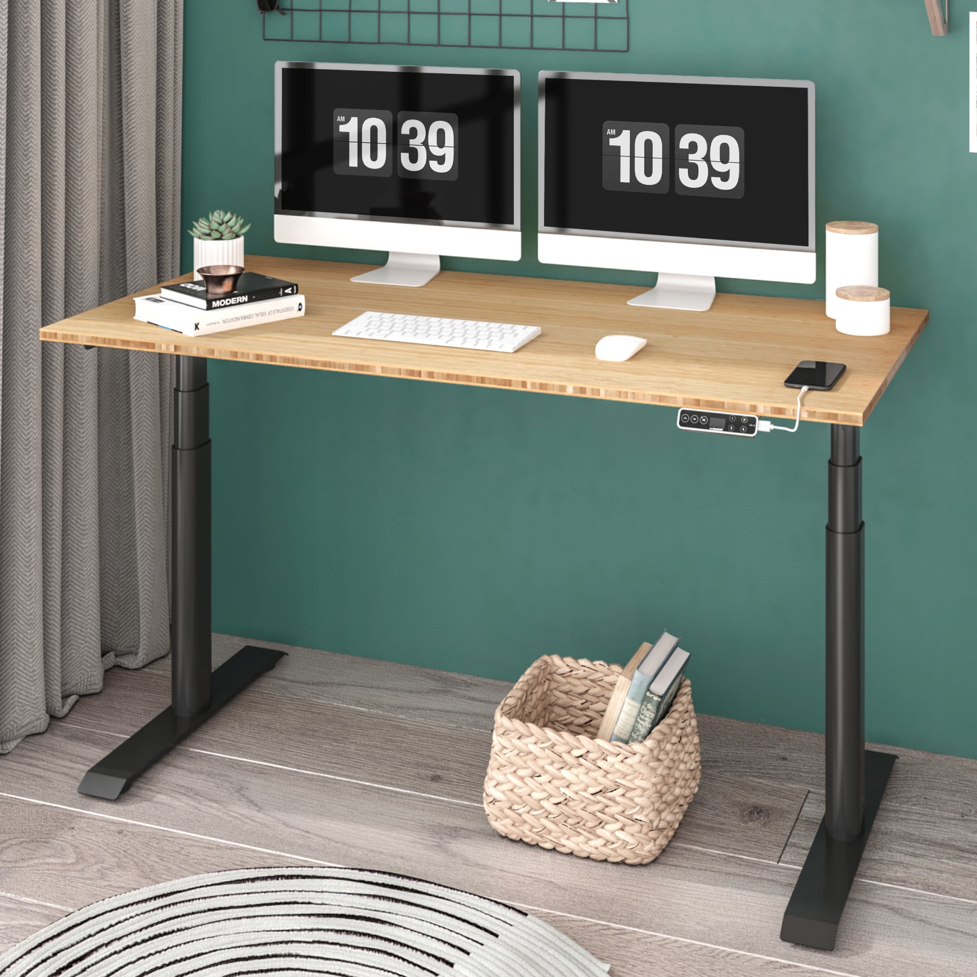 FLEXISPOT 55"x28" Dual Motors 3-Stage Height Adjustable Standing Desk ...