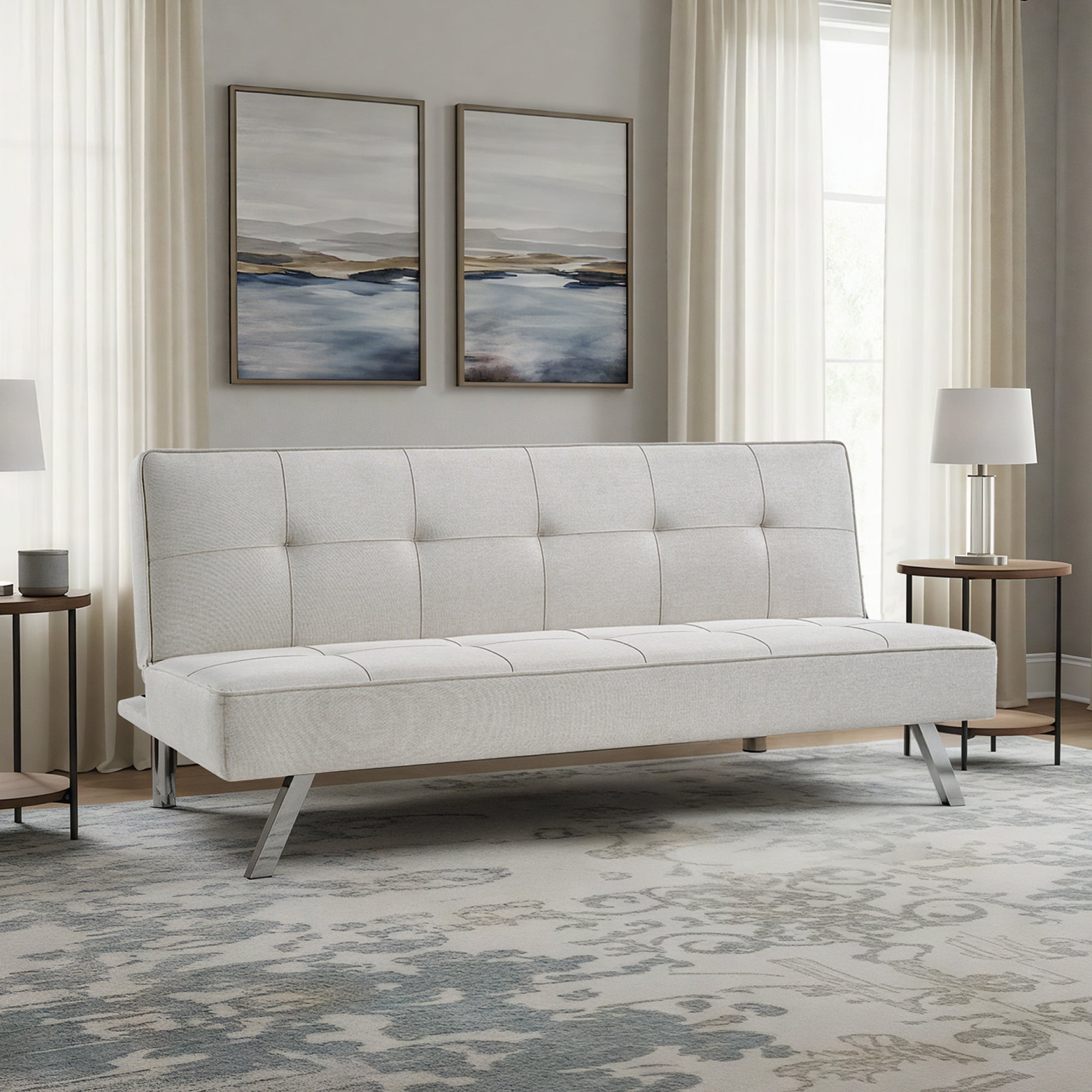 FlexiSpot Convertible Futon Sofa Bed, 300lbs Capacity Fabric Futon ...