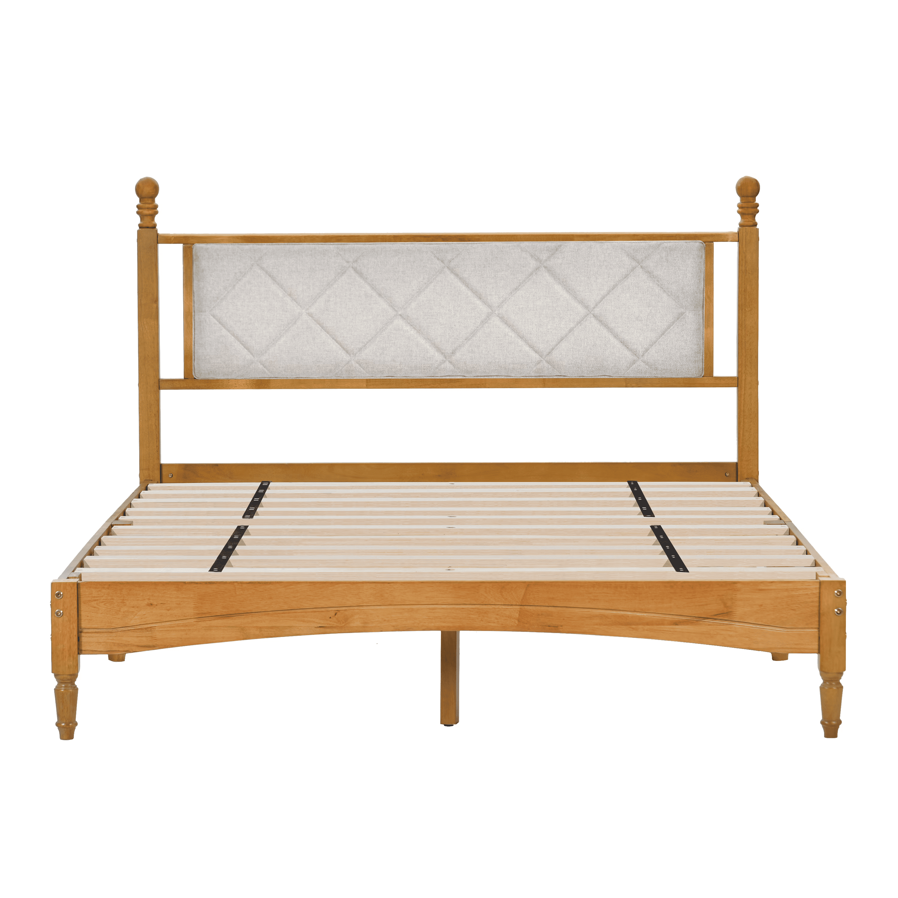 FlexiSpot Full Wood Platform Bed Frame with Headboard, Solid Wood ...
