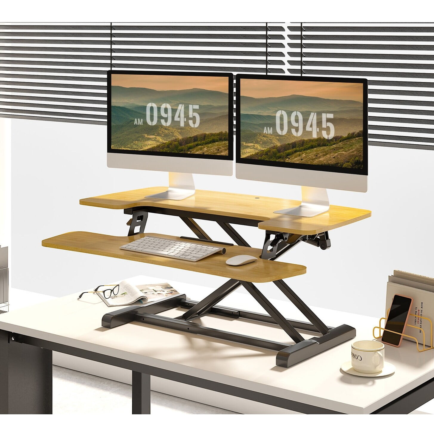 FlexiSpot Standing Desk Converter Height Adjustable Stand Up Desk Riser ...