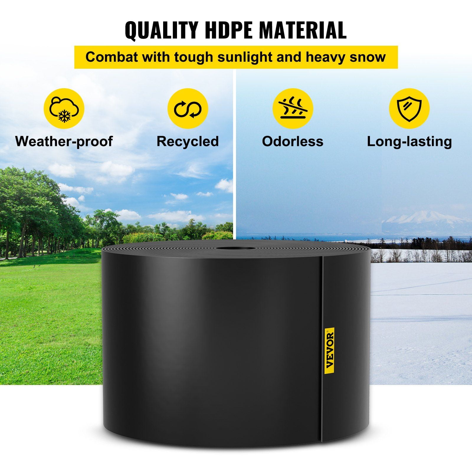 Flexible 10-Inch Deep Garden Edging, 40FT Coiled HDPE Terrace Border ...