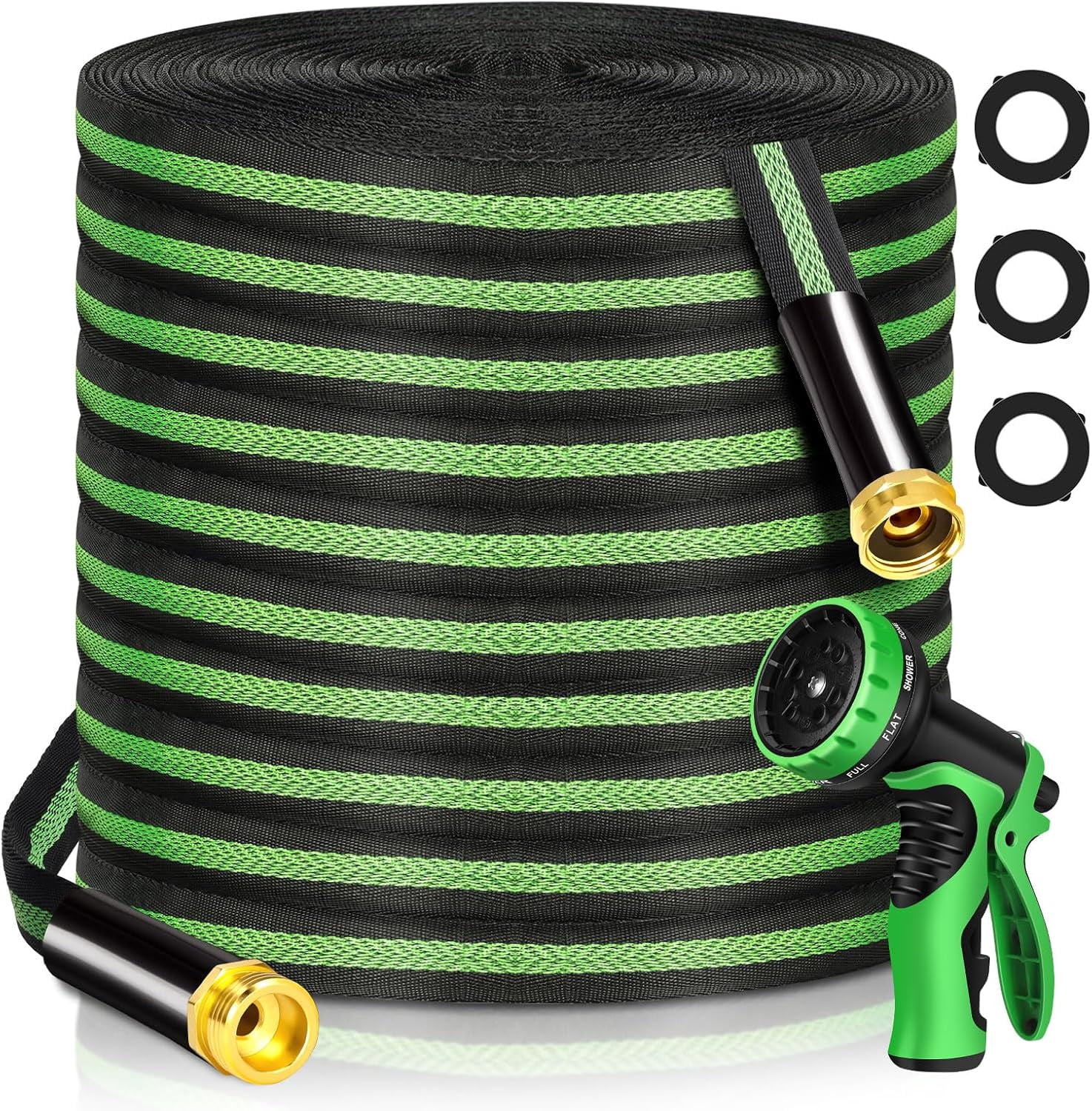 Flexible 100 ft Garden Hose with 3/4" Fittings, Non-Expanding, Leak ...