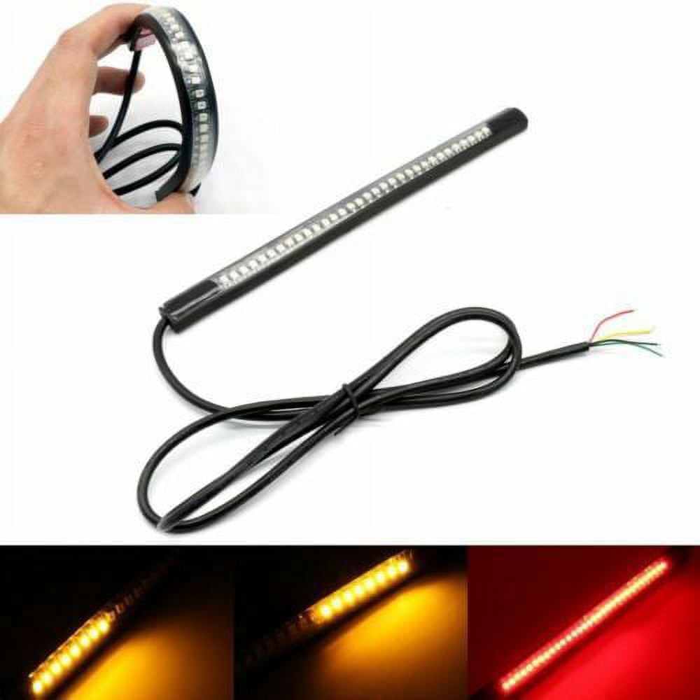 Flexible 48 LED Strip Motorcycle ATV UTV Tail Turn Signal Brake Stop ...