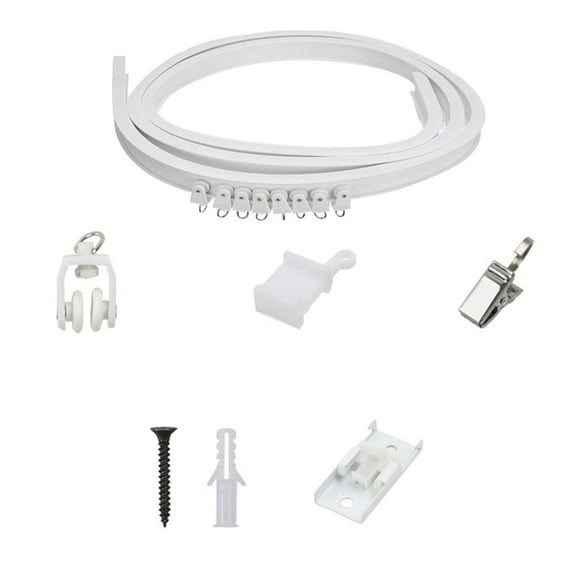 Flexible 5 Meter Ceiling Mount Curtain Rails Kits with Metal Clip and ...