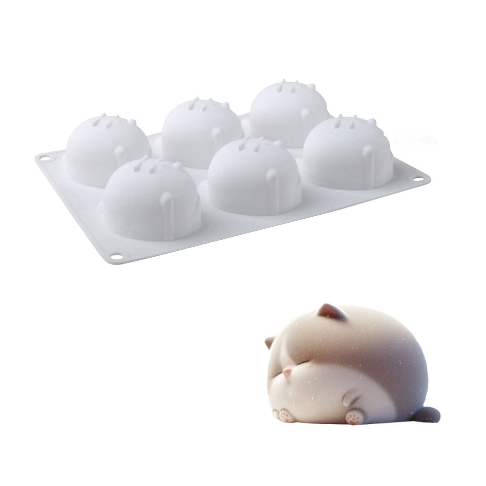 Flexible 6 Cavity Silicone Molds for Cats Themed Chocolates and Dessert ...