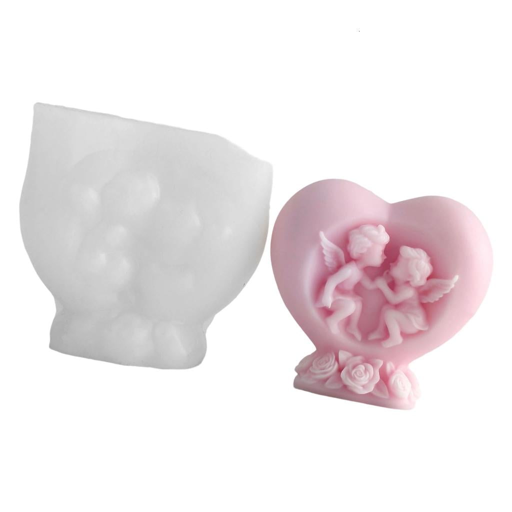 Flexible Artistic Angel Heart Silicone Mold For Handmade Crafts ...