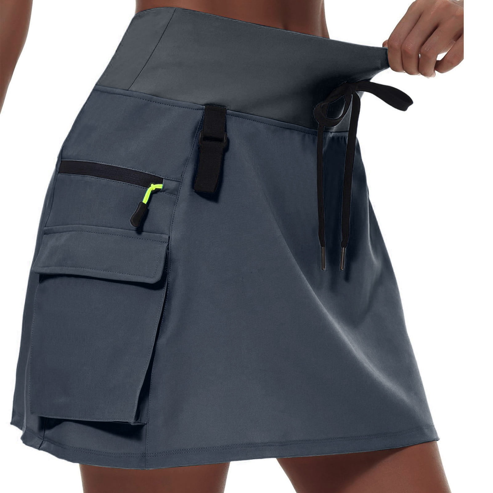 Flexible Athletic Short Skirt Elasticized Waist Secure Pocket Designing ...