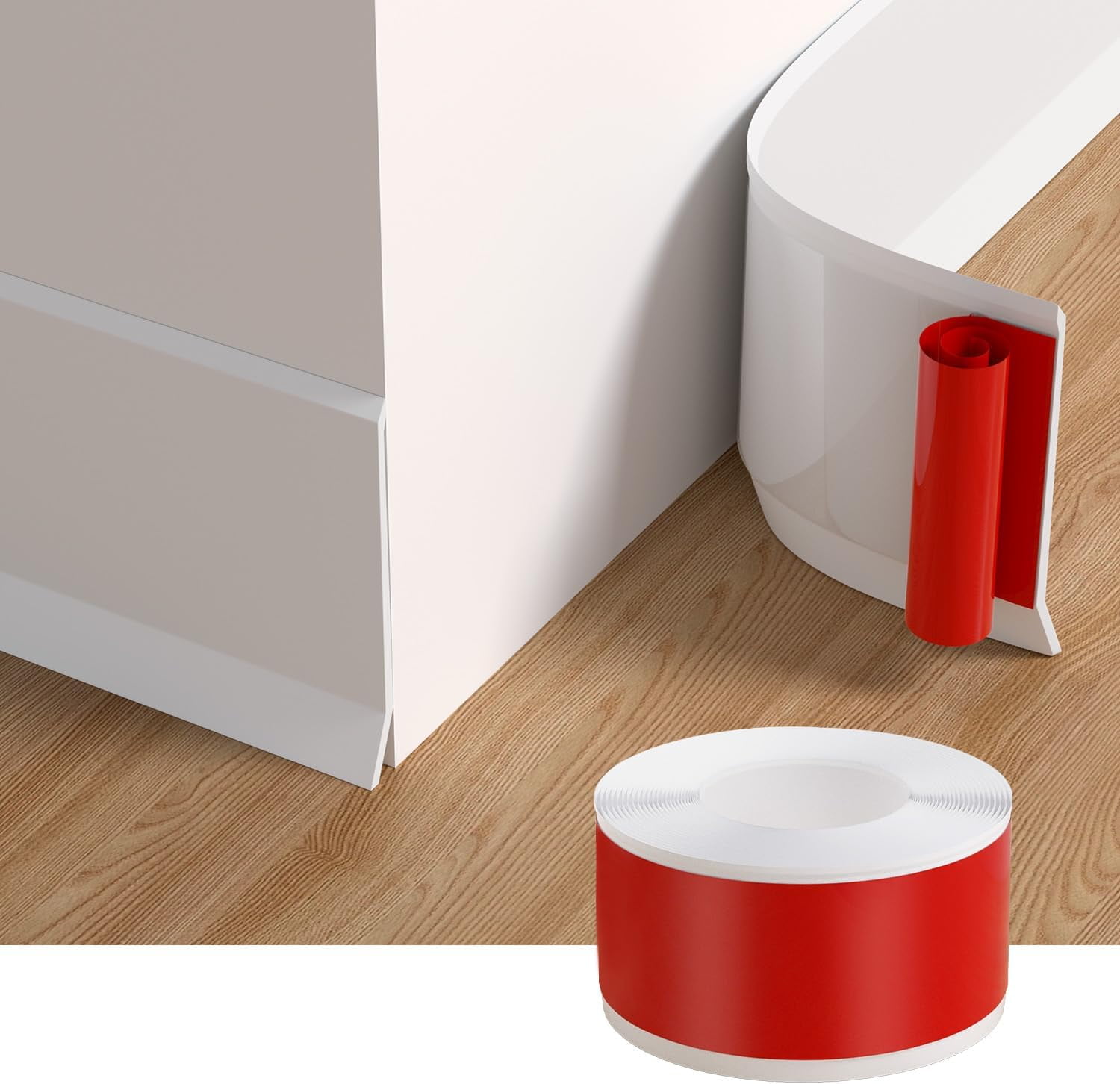 Flexible Baseboard Molding Trim, 4 Inch x 3.28 Feet Vinyl Wall Base ...