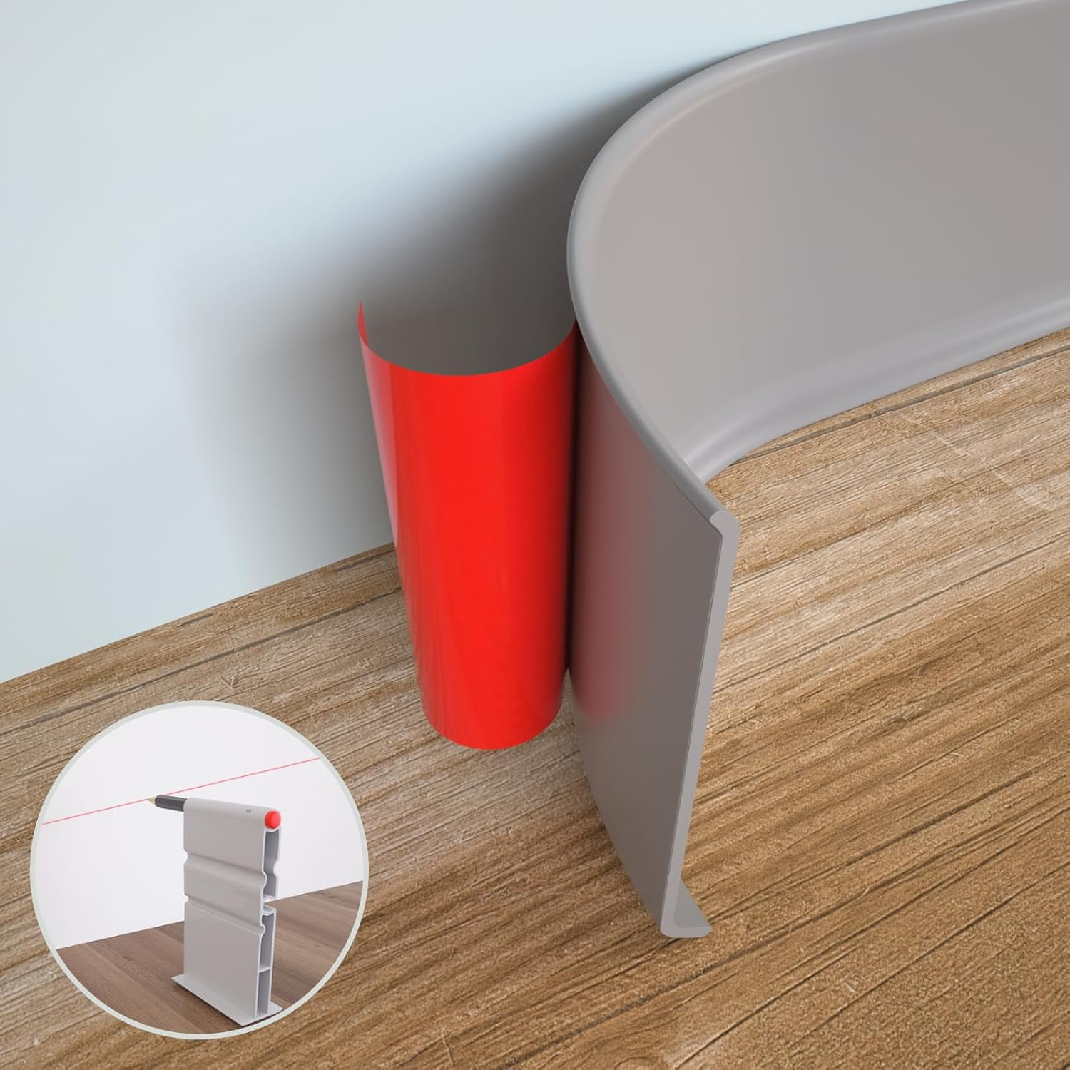 Flexible Baseboard Molding Trim, 6 Inch x 20 Peel and Wall Base Cove ...