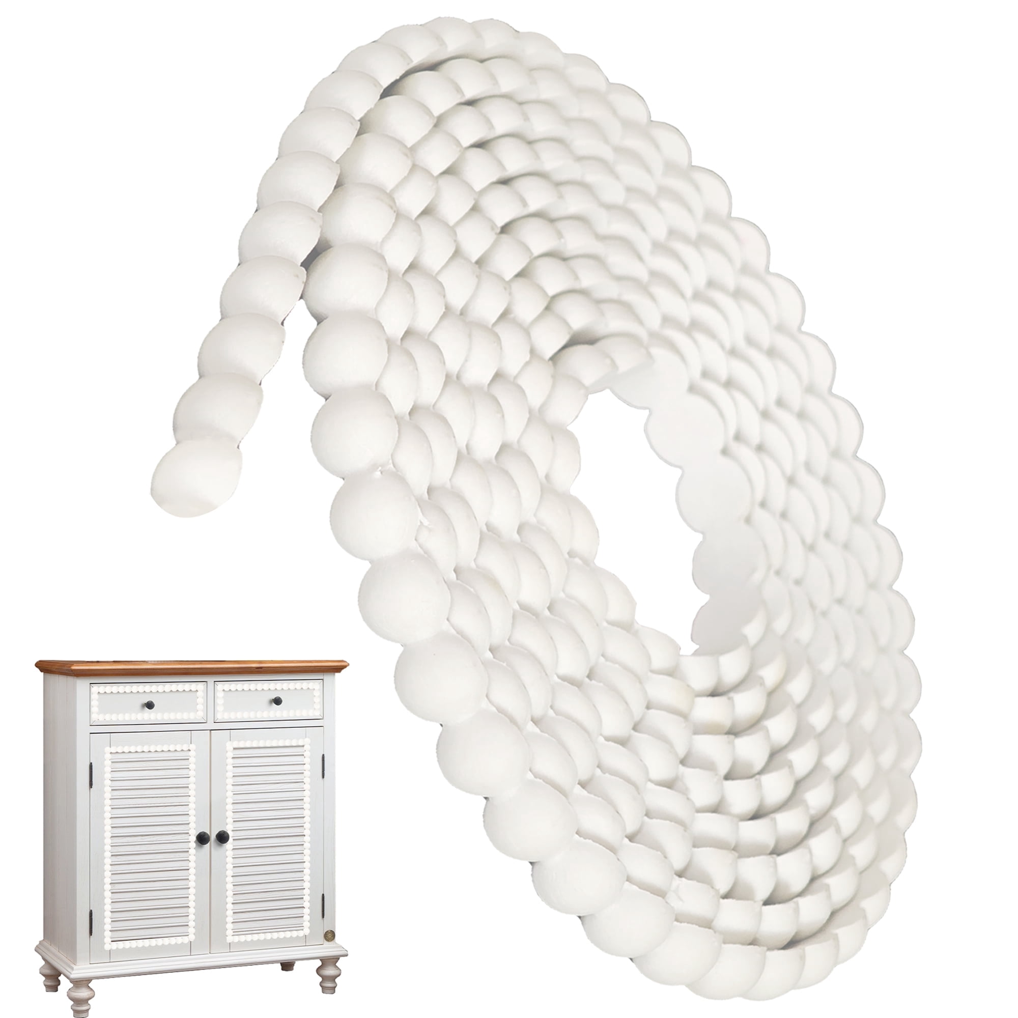 Flexible Bead Molding Trim, 10ft White Wall Molding Trim Peel and Stick ...