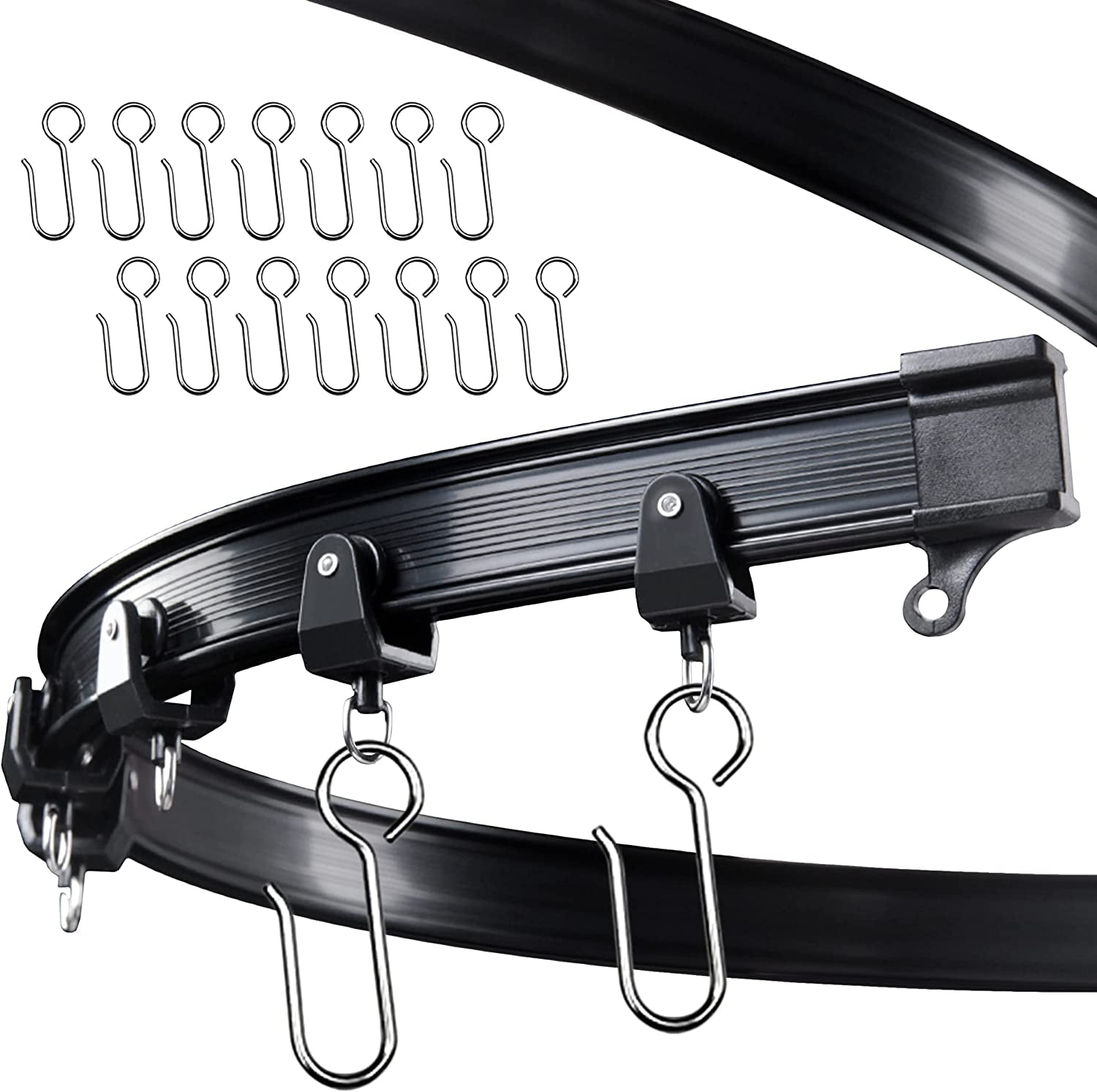 Flexible Bendable Ceiling Curtain Track, 16.4FT (5m), Mount for Rail ...