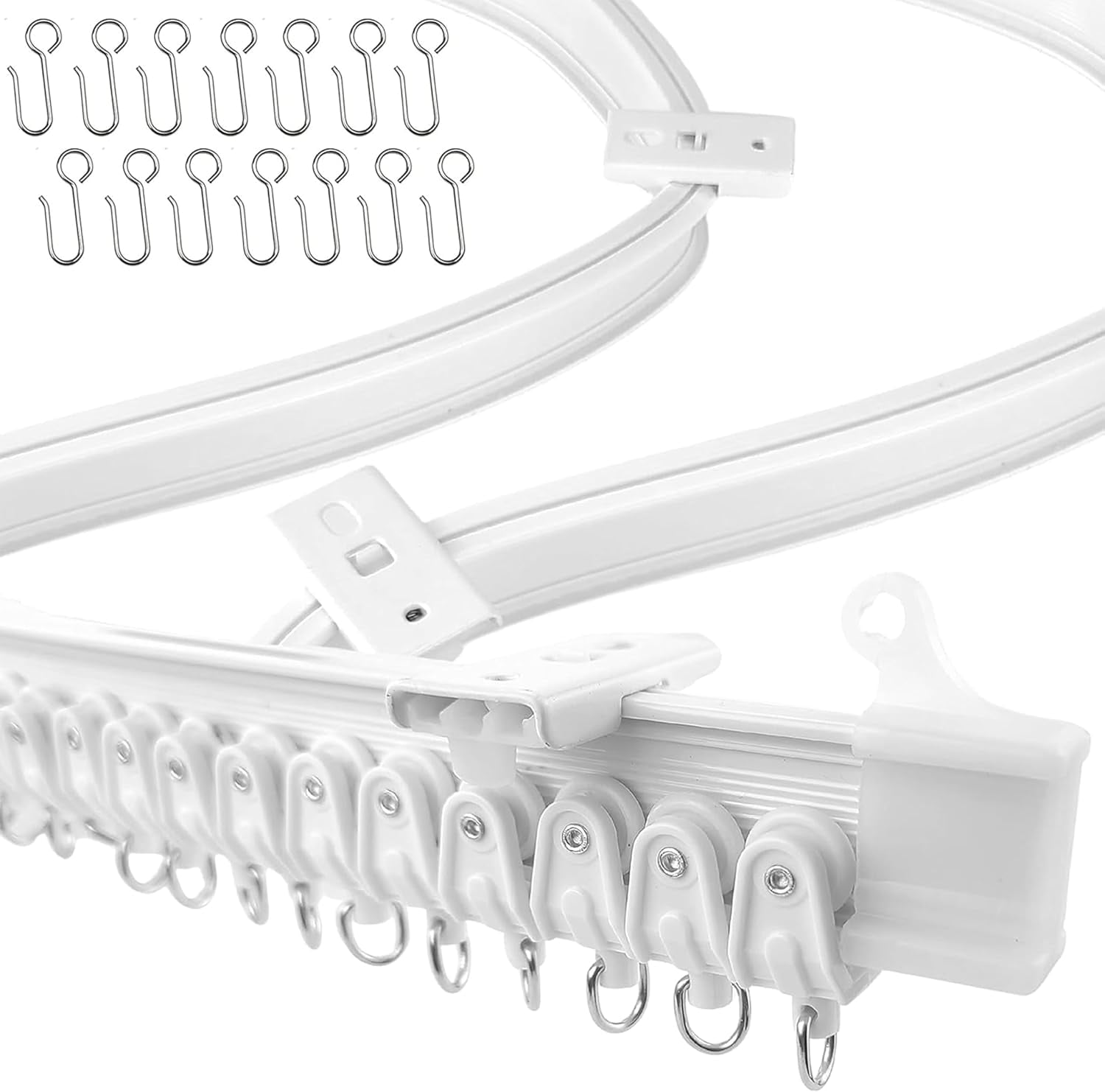 Flexible Bendable Ceiling Curtain Track 2.9 ft, Mount Rail System for ...